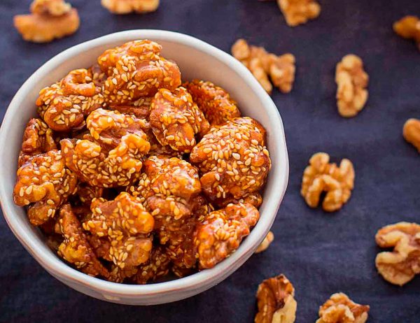 Pumpkin Candied Walnuts With Sesame Recipe - Vermont Maple Syrup